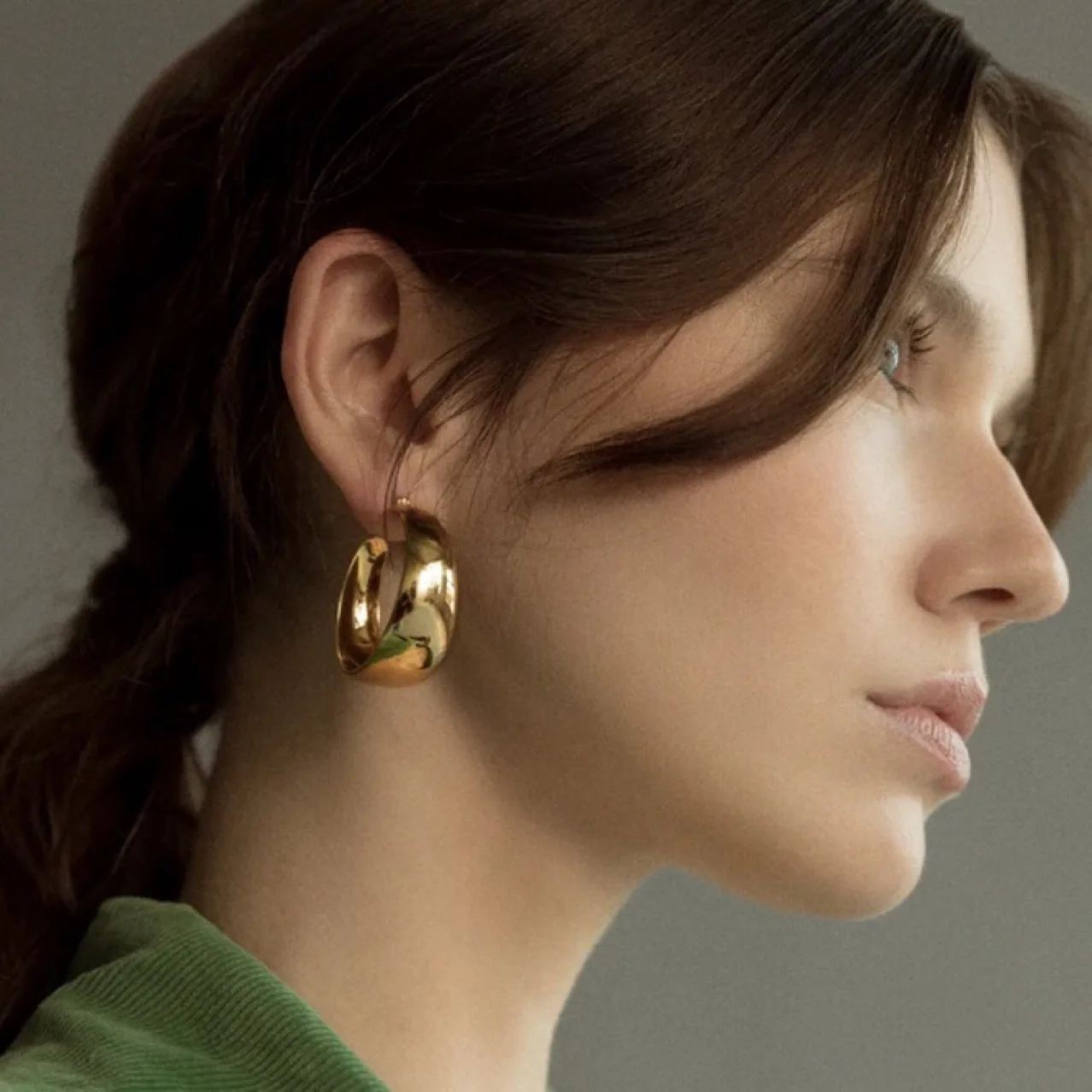 Non Tarnish Jewelry Women Chunky Hoop Earrings 18k Gold Plated ...