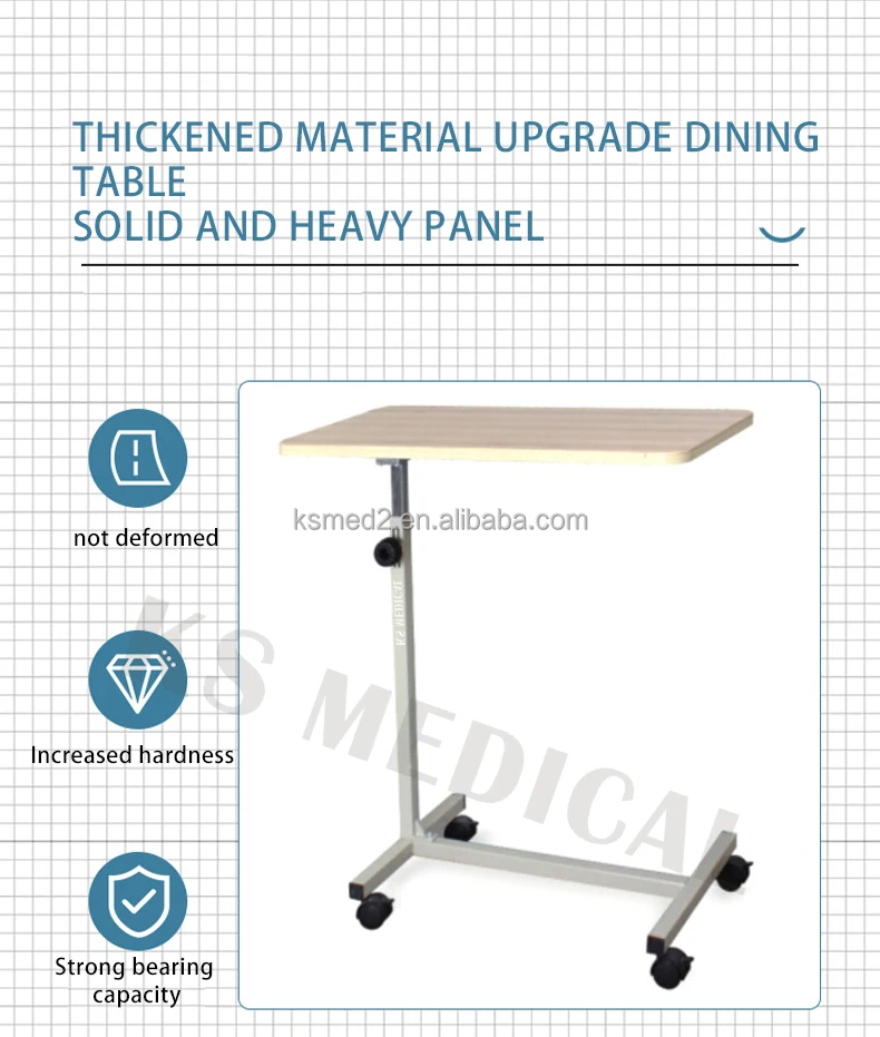 Ksmed Overbed Table Stand Tilt Hospital Bed Dining Table Portable ...