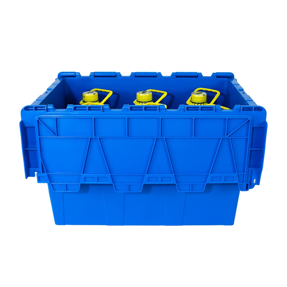 60L Stackable Nesting Reusable Plastic Crate with Barcode Storage Box ...