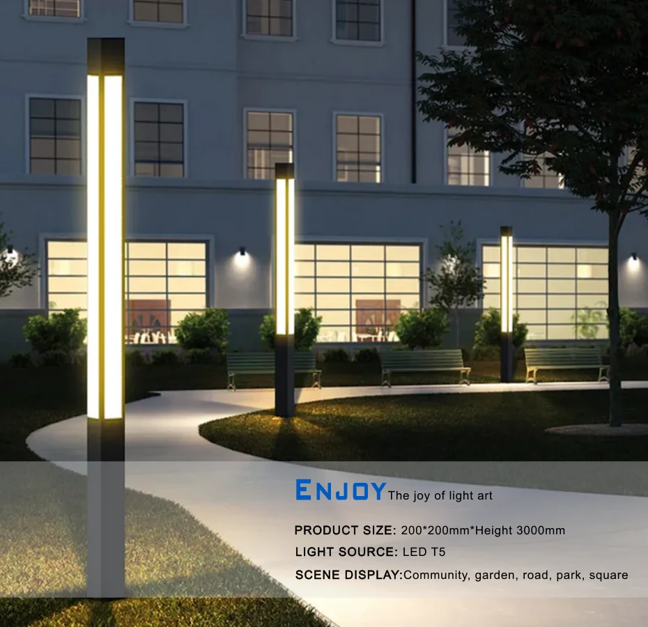 Outdoor Ip65 Waterproof Garden Patio Landscape Lighting Bollard Led ...