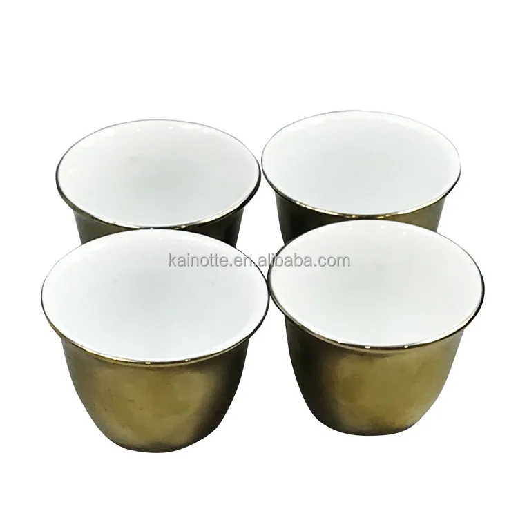 Royal Style Design Ceramic 80cc 120cc 160cc Whole Gold Color Outside ...