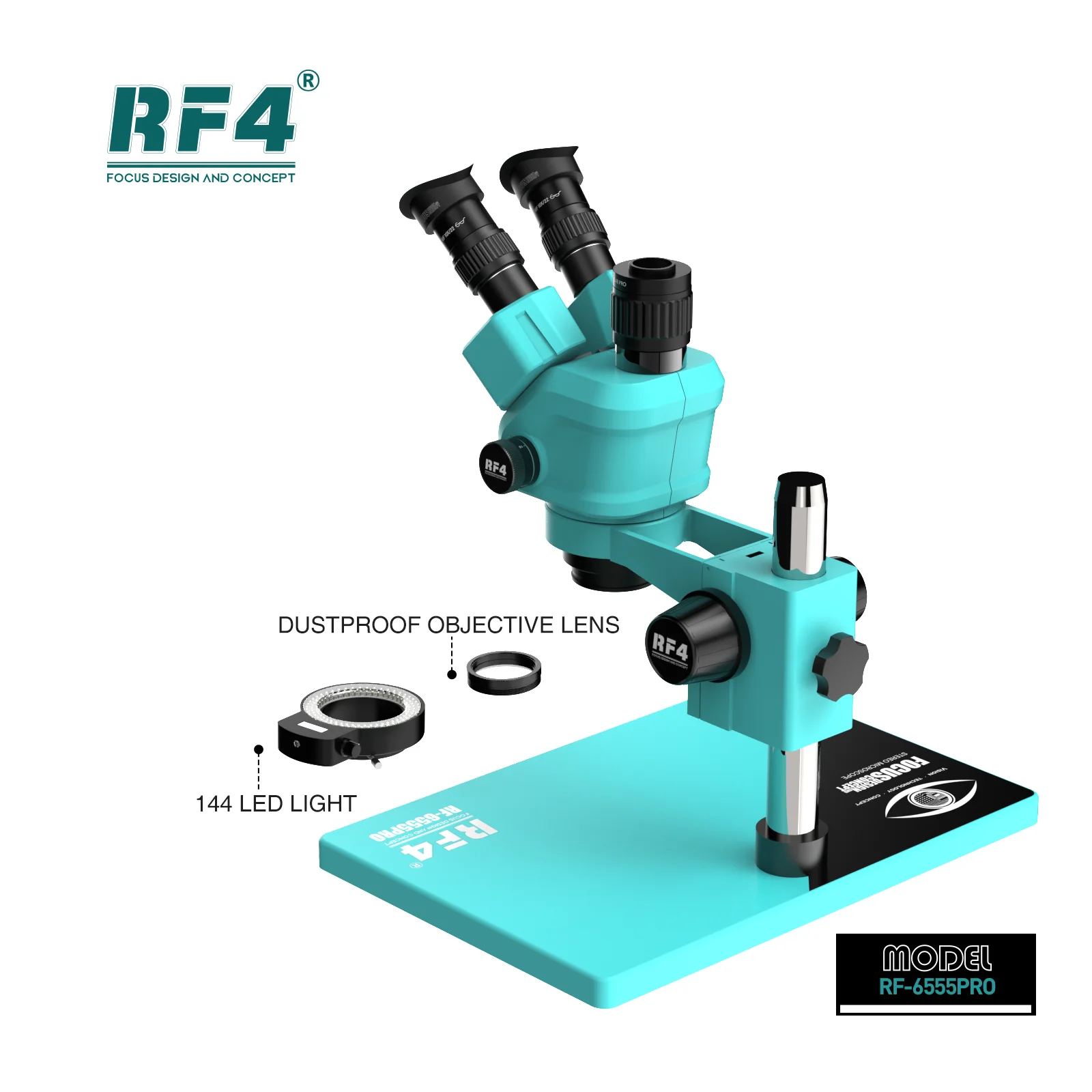 RF4 Dust-Proof Microscope - 6.5X-55X Zoom for Mobile Repair
