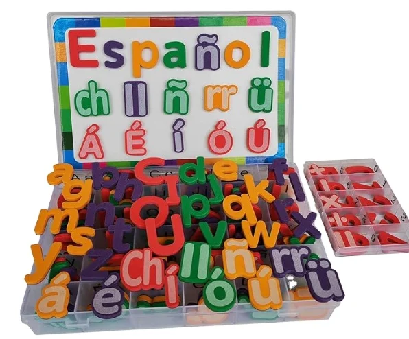 Spanish English Magnetic Alphabet Letters Number Abc Magnets Whiteboard ...