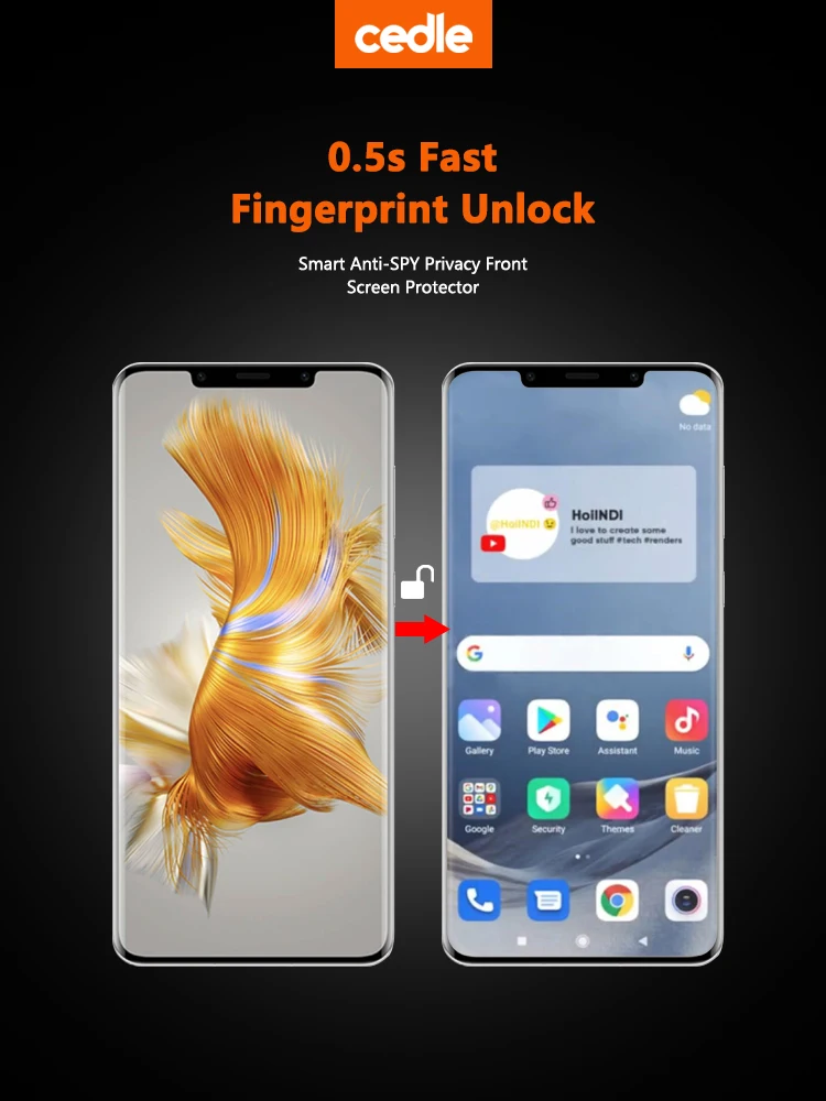Cedle 2.5d Full Cover Anti Spy Privacy Tempered Glass Screen Protector ...