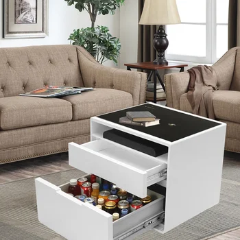 Smart nightstand with fridge store
