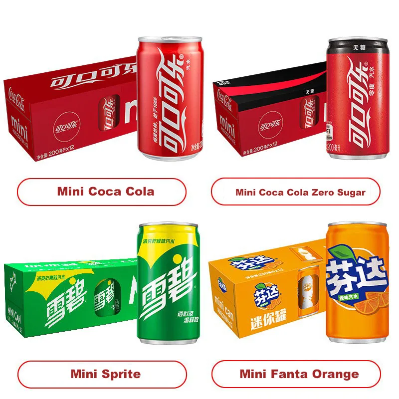 Coca-Cola & Sprite Mini Can Soda 200ml - Carbonated Soft Drinks OEM