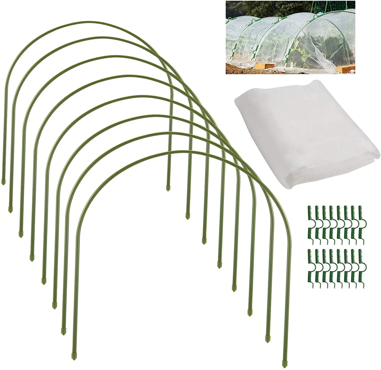 Insect Netting Protection Plant Cover Garden Mini Grow Tunnel Hoop ...