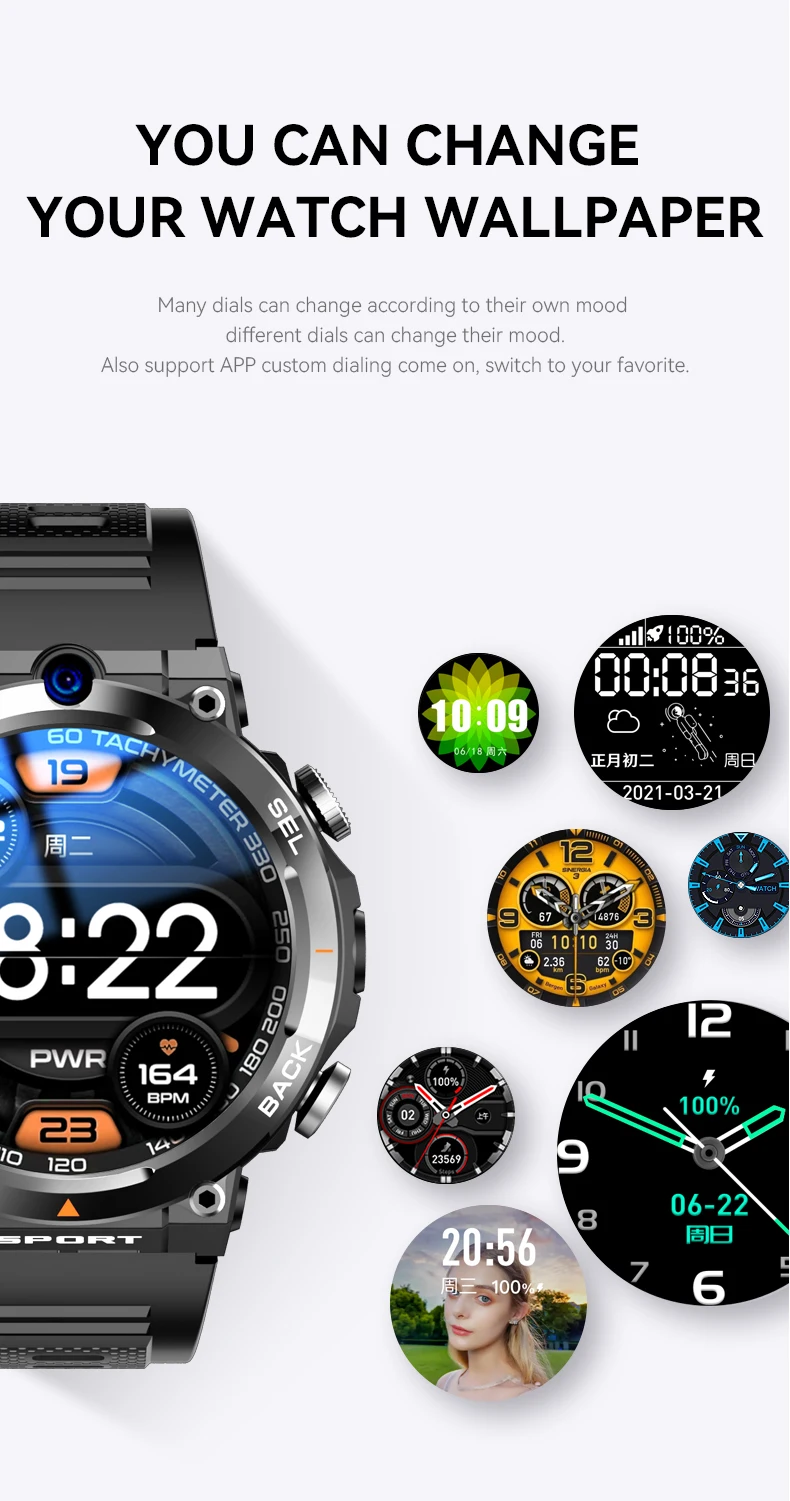 2025 Adult Heart Rate 4g SIM Card Watch - Dual Camera IPX7 Waterproof ...
