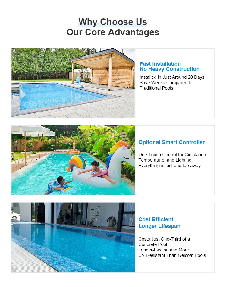 swim pool set FRP inground swimming pool for family outdoor leisure use ...