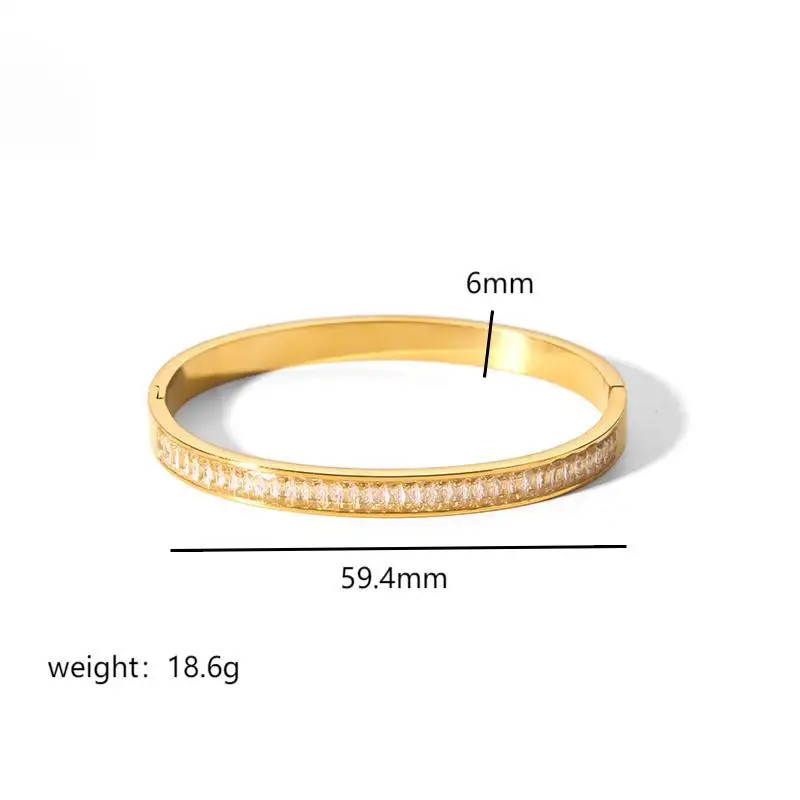 Wholesale 18K Gold Plated Stainless Steel Bangle Luxury