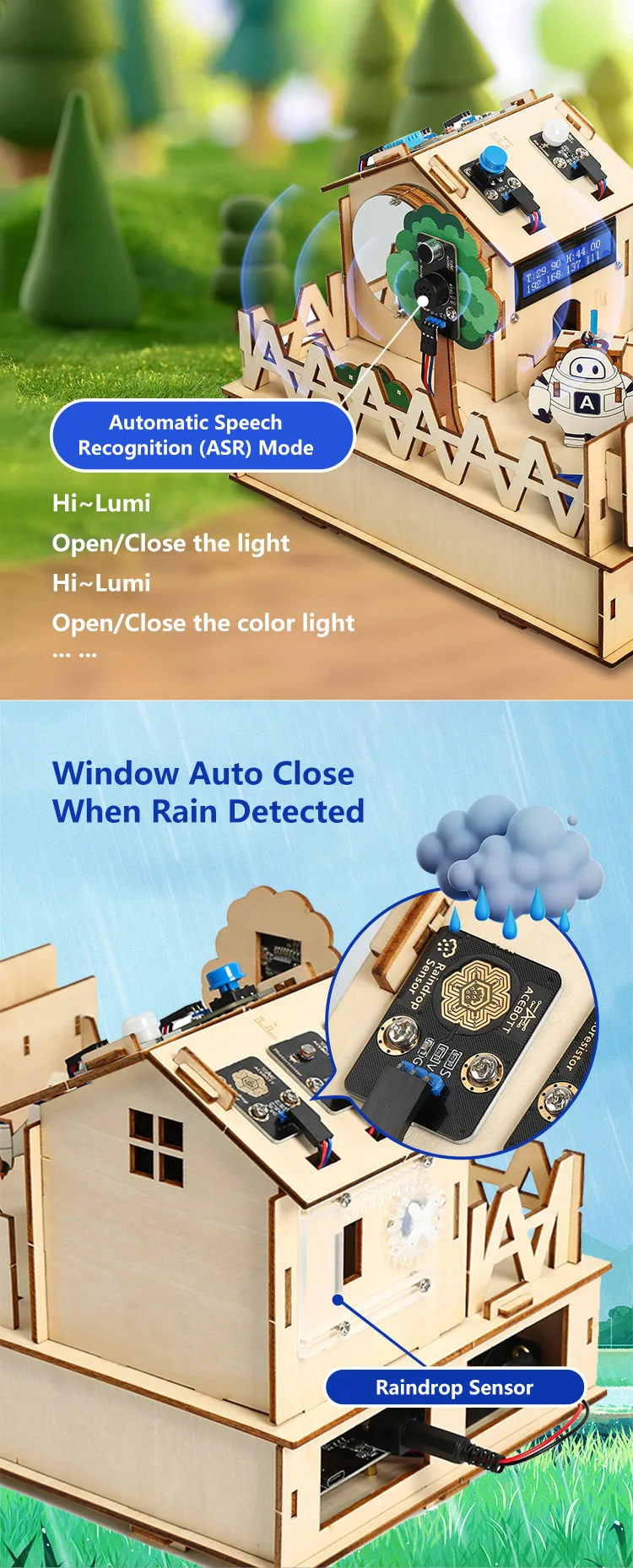 Robotlinking DIY Smart Home Kit for Arduino Kit Robot Starter Automation Projects Wooden House ...