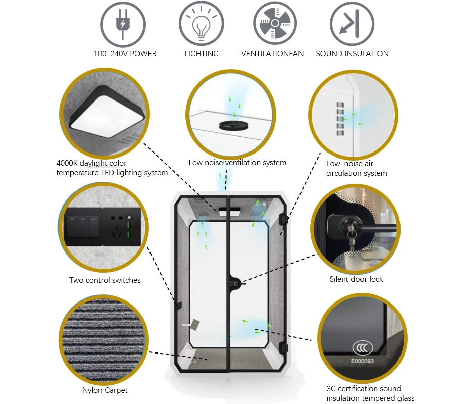 Customized Acoustical Indoor Office Pods - Ideal for Meetings
