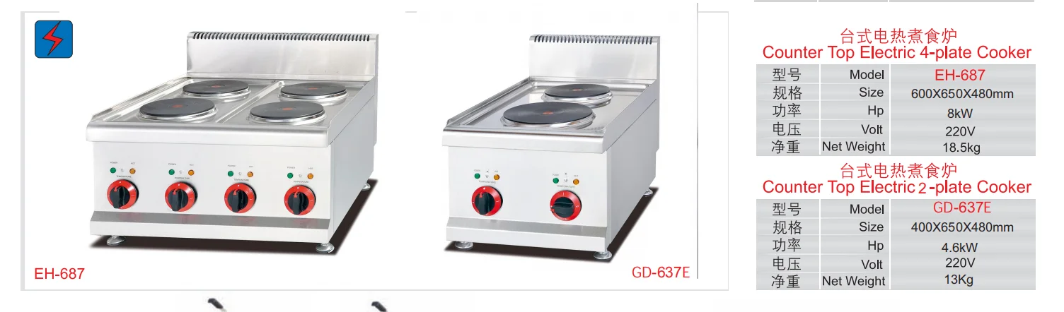 Commercial Kitchen Electric Cooktop - Induction Hotplate