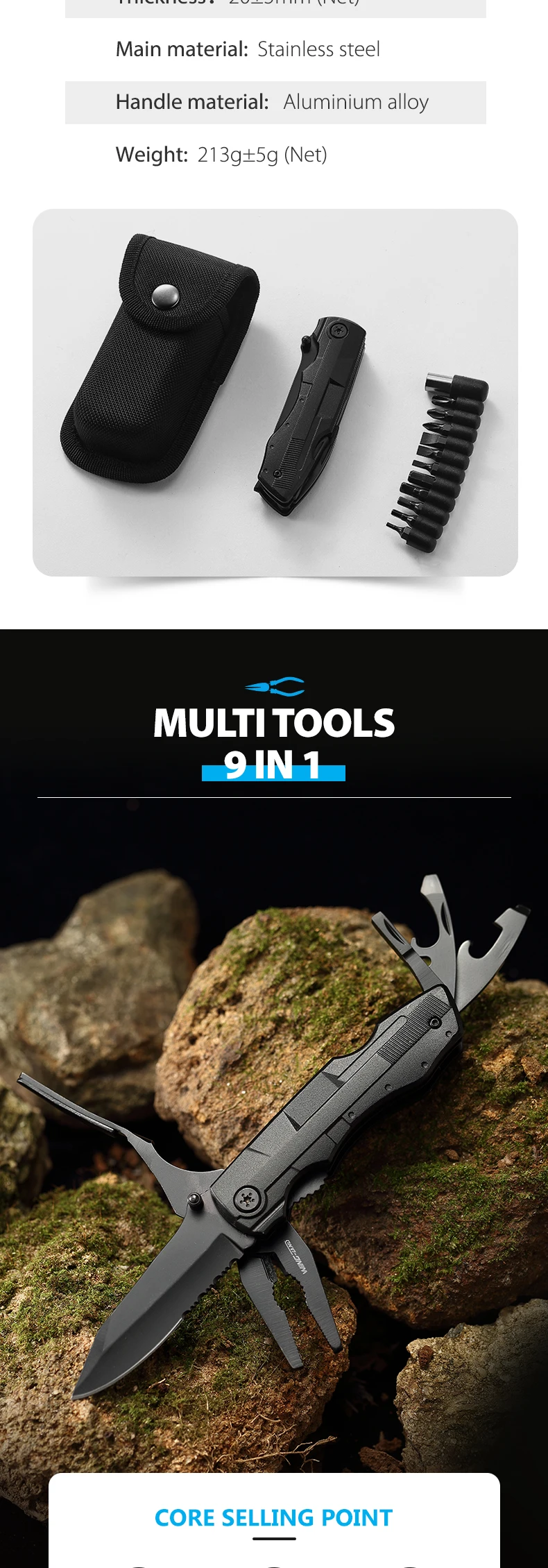 9in1 Custom Multi Tool Pliers - Ultimate Outdoor Utility