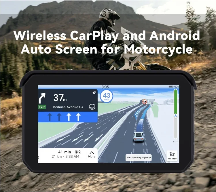 Wifi 1080P 5 Inch Portable GPS Navigation - Dual Lens DVR