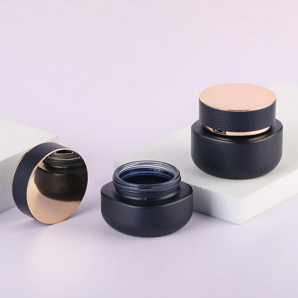 Luxury Black Empty Glass Set Packaging Skincare Lotion Cream Container Cosmetic Perfume Bottle ...