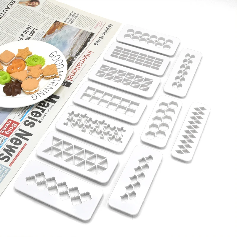 3pcs Geometric Pattern Embossing Strip Cake Decoration Tools Fondant ...