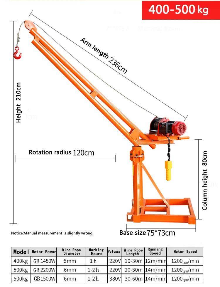 Mini Engine Crane - 360 Degrees Rotate, 1000kg Capacity