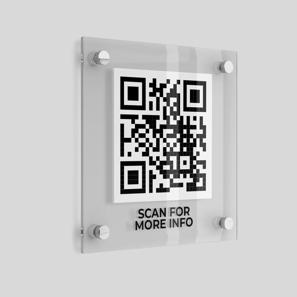 Acrylic QR Code Display Stand - Elegant & Versatile