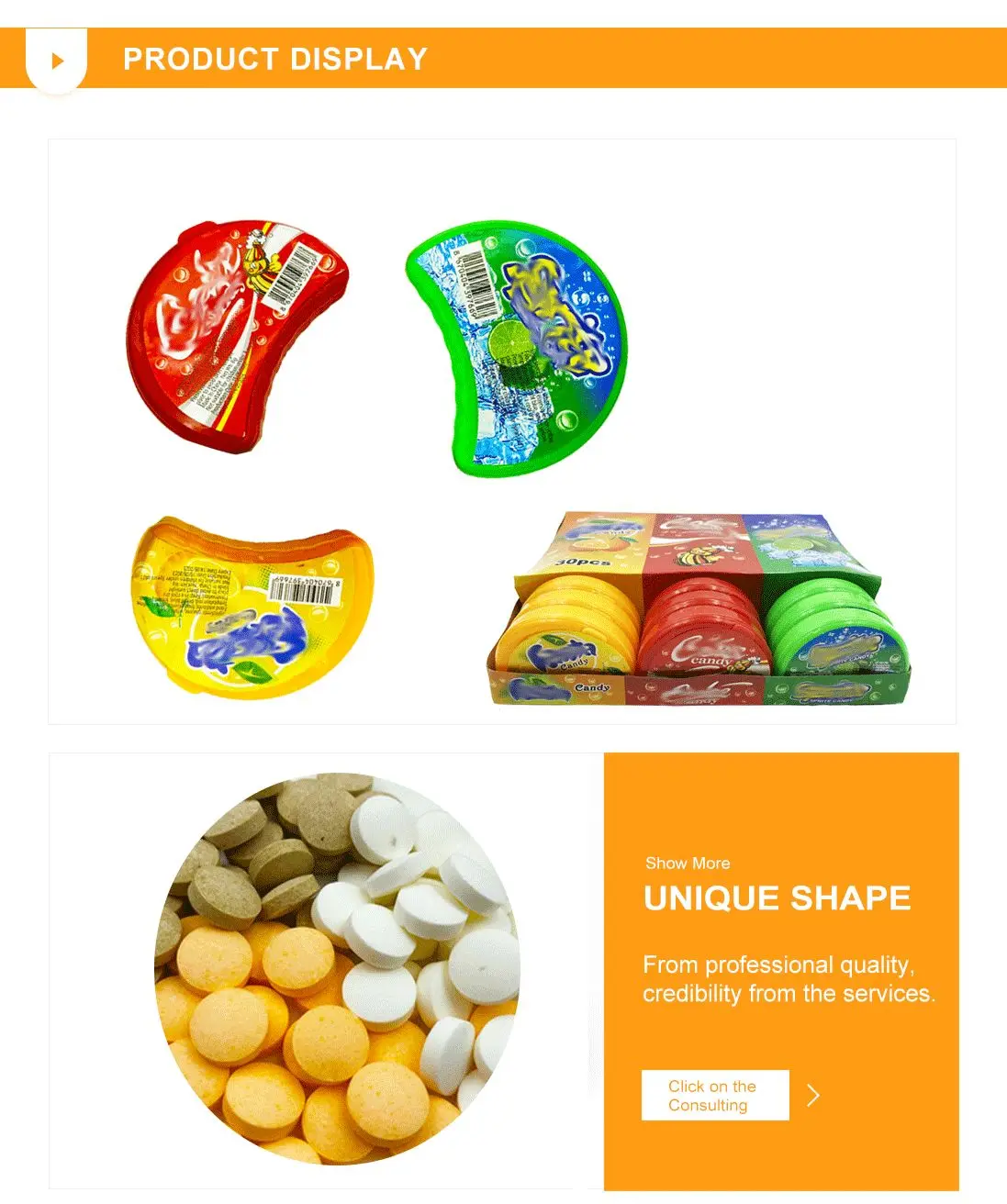 Wholesale Hard Candies Soda Press Tablet Sweets 8g Three Color Box ...