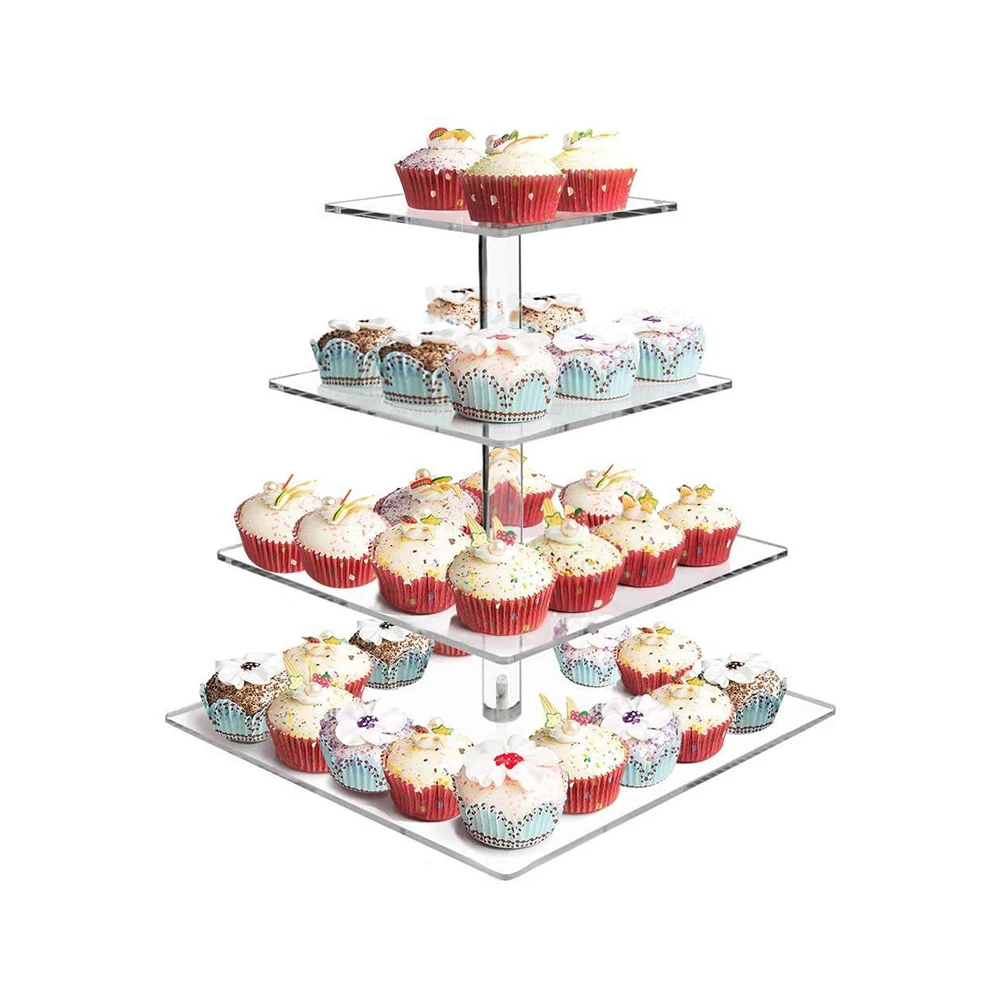Multilayer Clear Acrylic Cake Stands Dessert Display Riser For Bakery ...