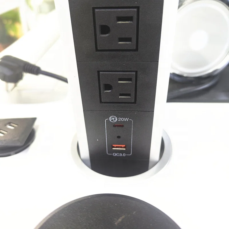 90mm Pd20w Fast Usb-c Us Power Outlet Retractable Kitchen Pop Up Outlet ...