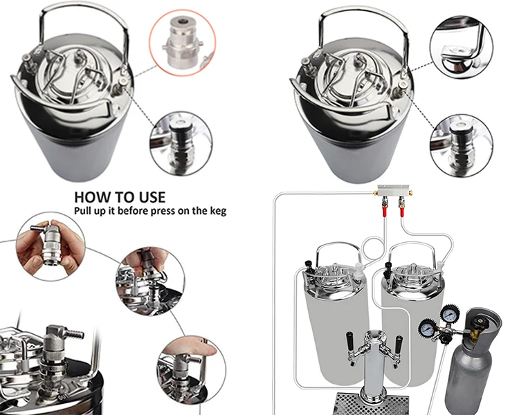 Ball Lock Keg Corny Keg 1.6 Gallon Stainless Steel Cornelius Keg With ...