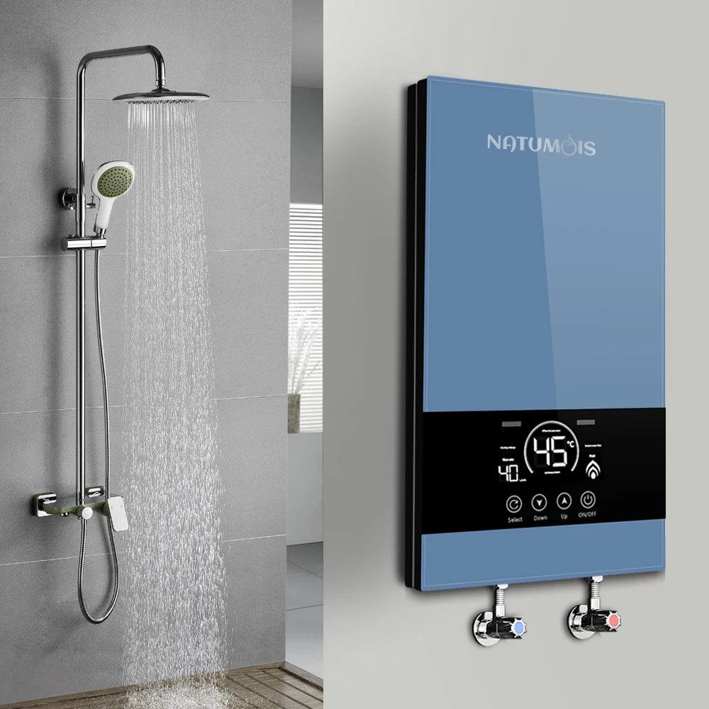 Hot water tankless instantaneous geysers smart instant water heater electric boiler indoor 8500W ...