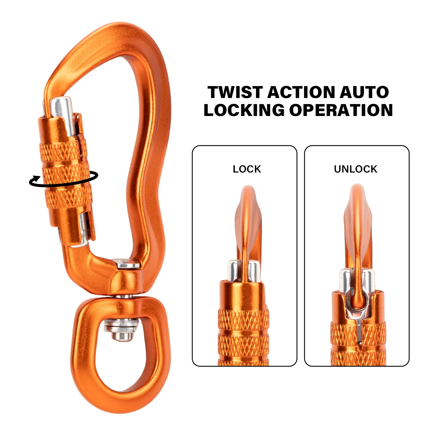 Custom 5KN Swivel Carabiner for Dog Leash - Durable & Lightweight