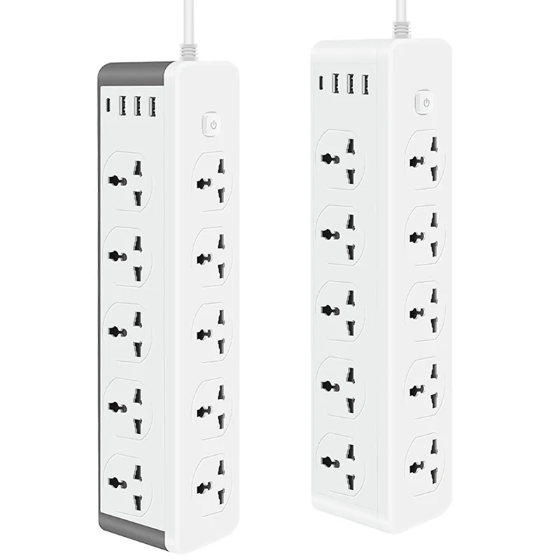 Multifunctional Power Strip Surge Protector 10 Outlets Extension Socket ...