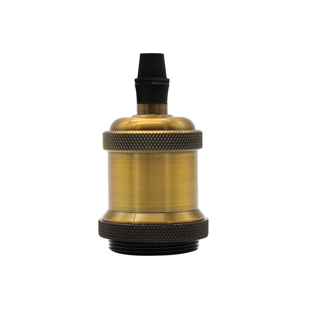 E27 Antique Gold Brass Bulb Holder Metal Aluminum E27 Lamp Holder Retro ...