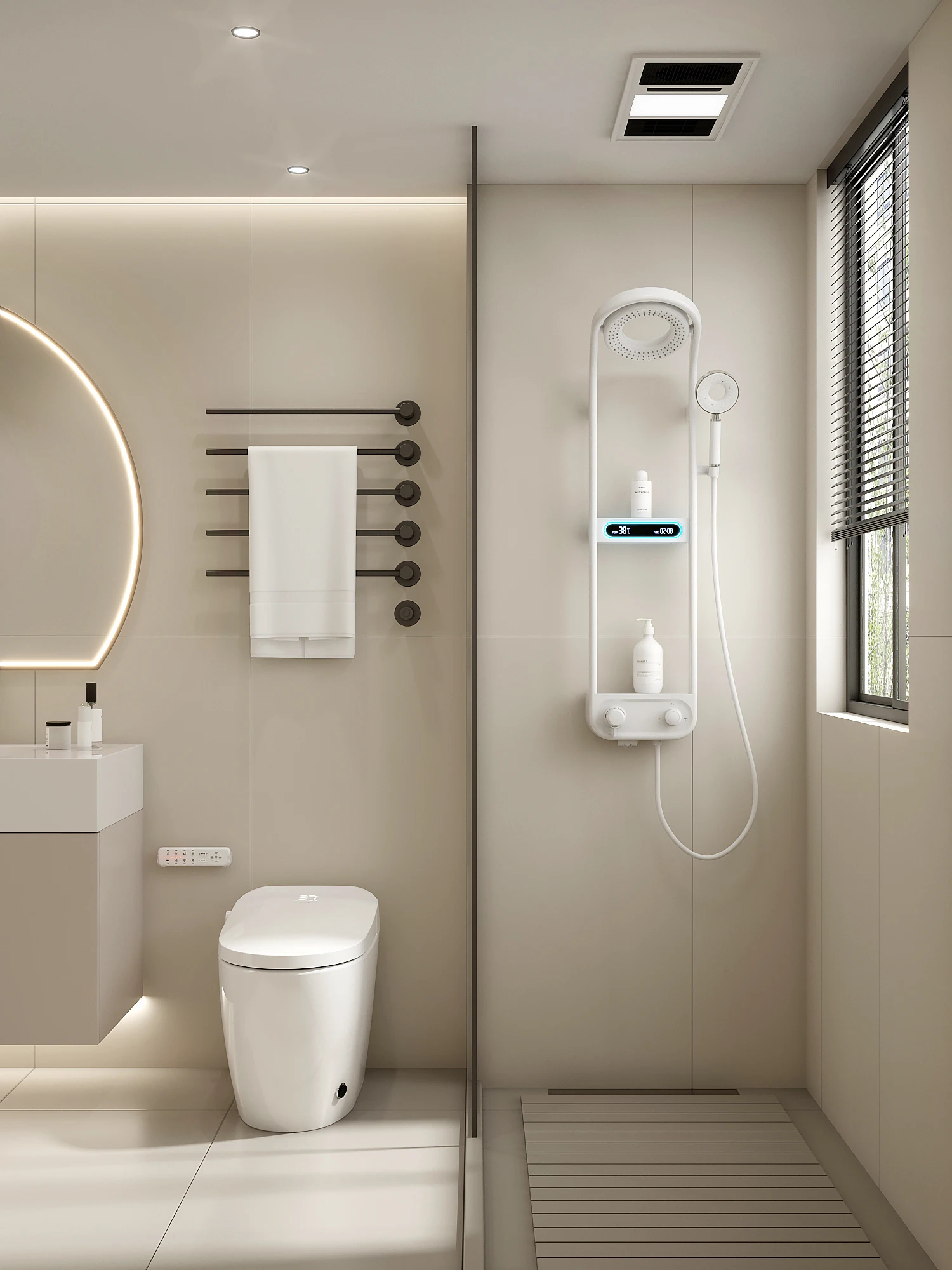 JISIYU Shower System - Modern 360 Degrees Rotating Sprinkler