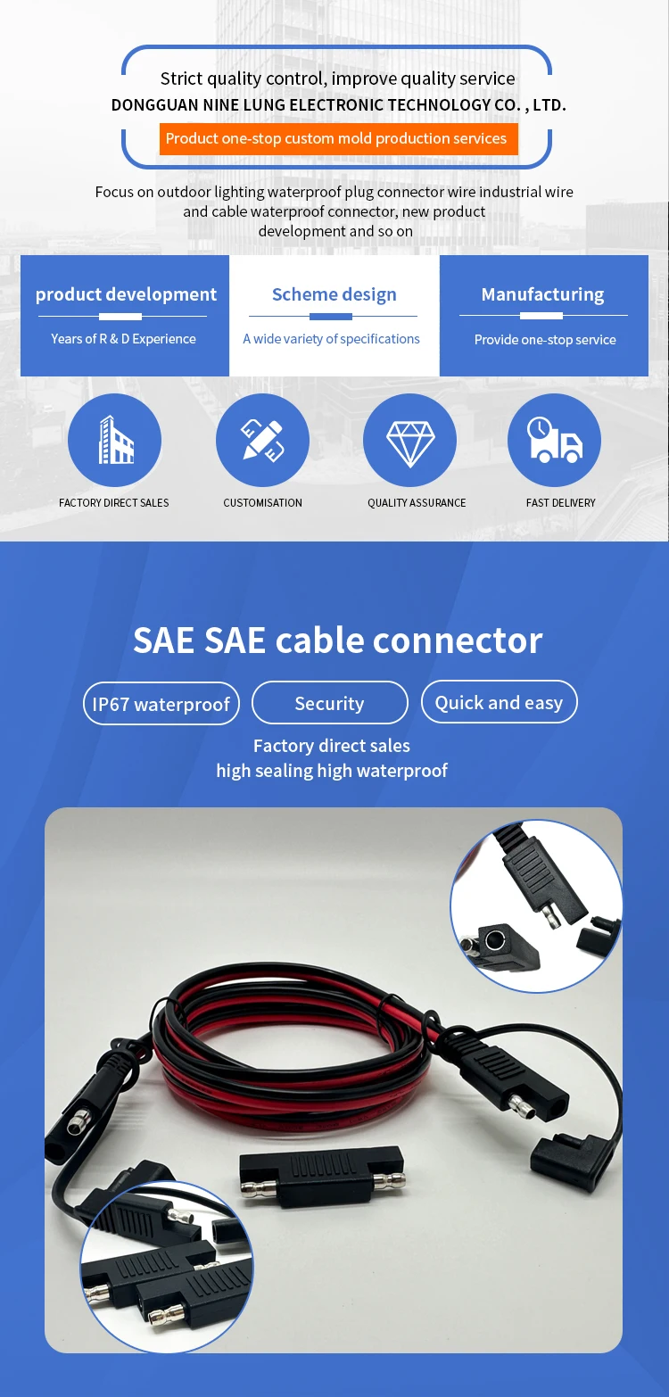Sae To Sae Power Extension Cable Quick Disconnect Harness Sae Connector ...