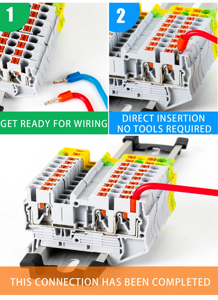 Fast Wiring Connector Din Rail Terminal Block PT2.5-TWIN Spring ...