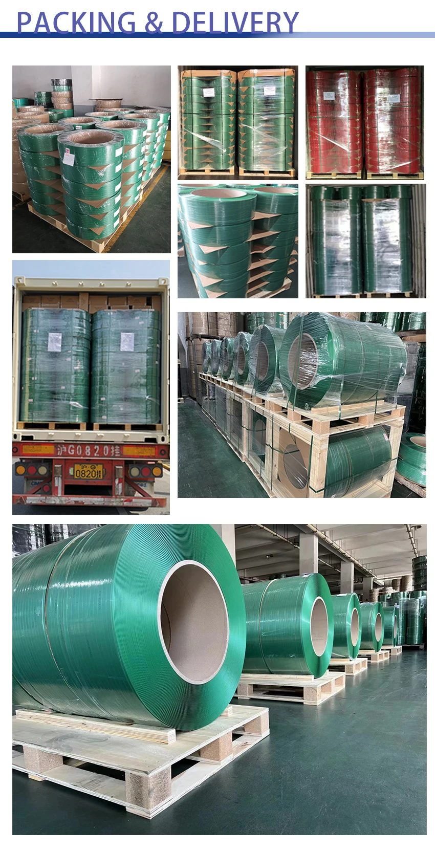 Industrial Green Black Red Color Pet Strapping Polyester Strapping Roll ...