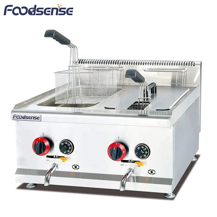 Commercial counter top factory deep fryer gas French Fries double ...