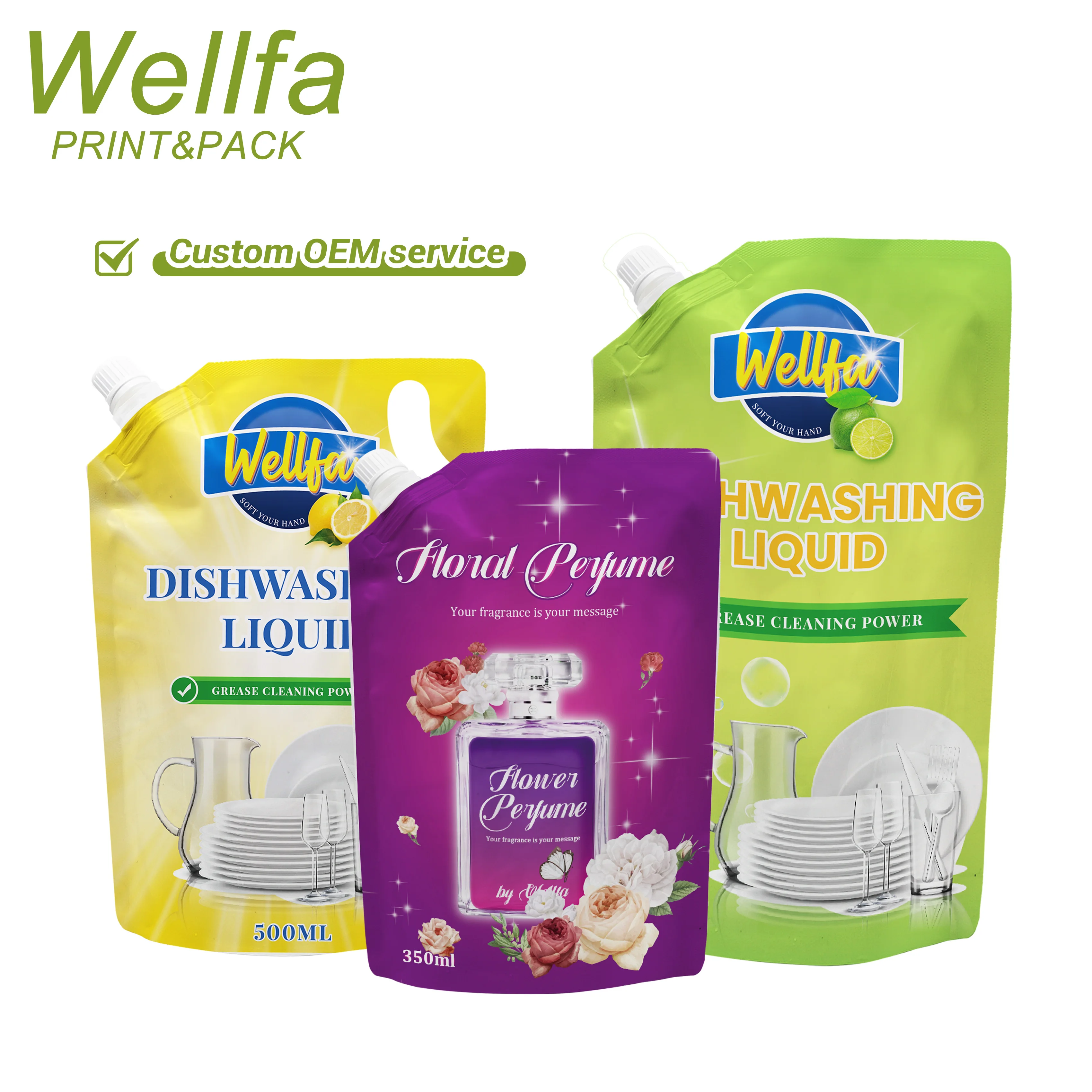 Custom Doypack Washing Detergent Laundry Liquid Refill