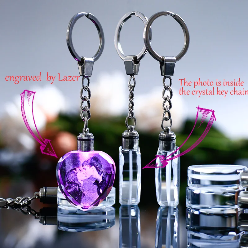 Factory Wholesale Custom Bulk 3d Laser Engraving Glass Keyring ...