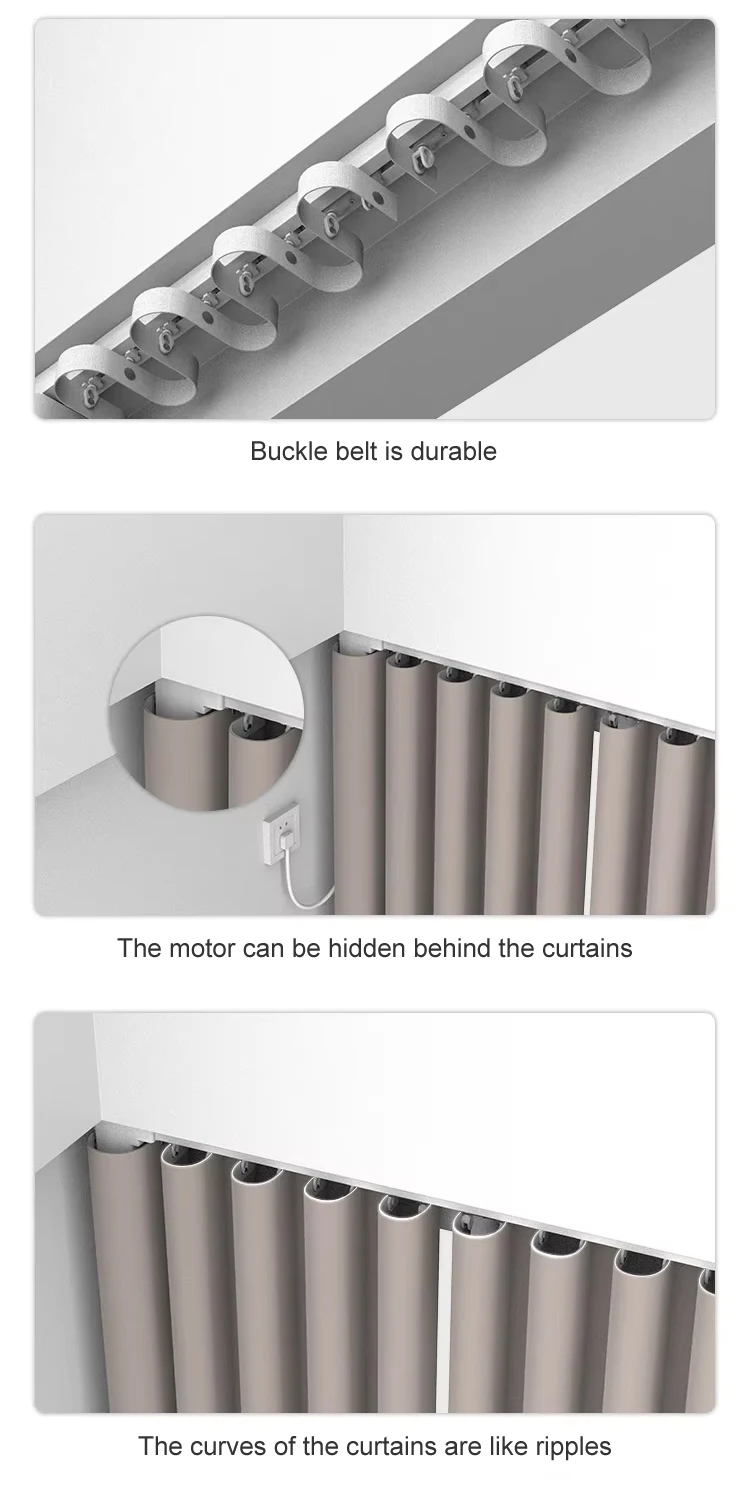Automatic Track Curtain Ripple Fold Rail Tuya Zigbee Electric S Wave ...