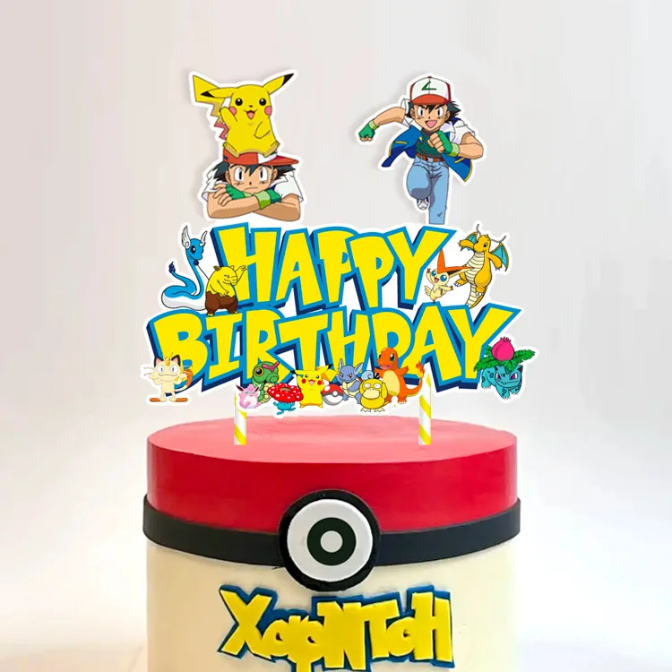 Cartoon Character Cake Topper Set for Boys' Birthday