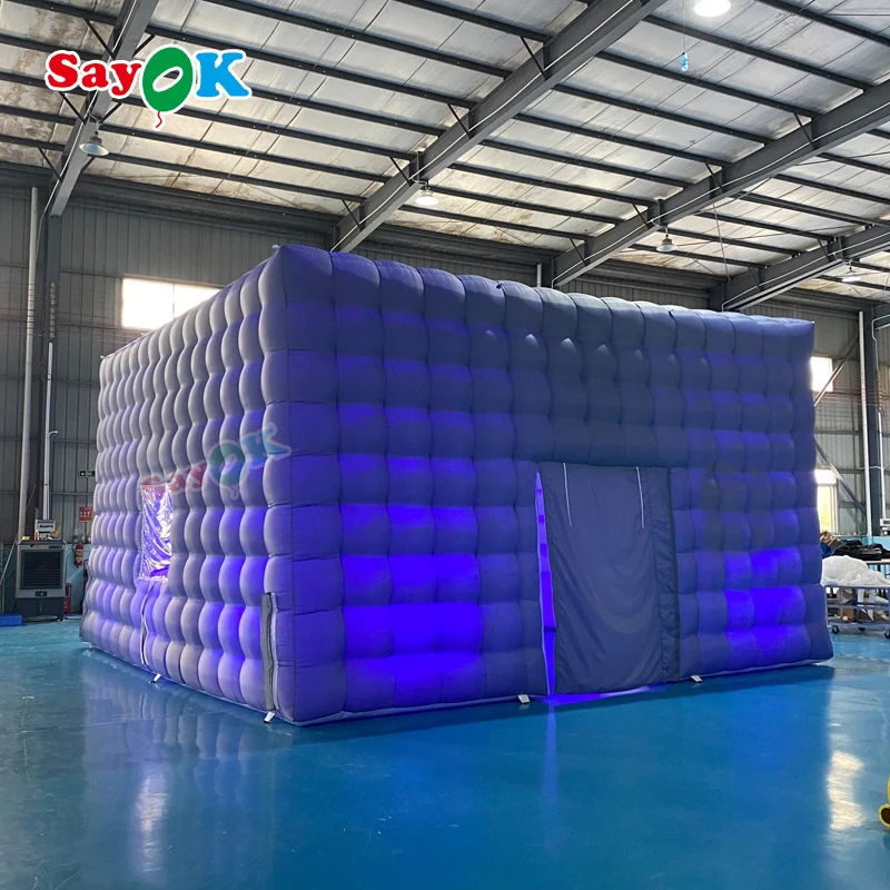 Giant Portable Square Inflatable House Air Building Balloon Disco Light ...