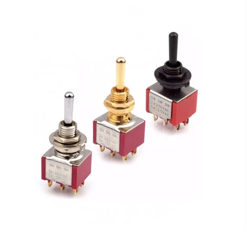 6a 250v High Quality 6 Pins Safety On-off Brass Min Toggle Switch Kn1 ...