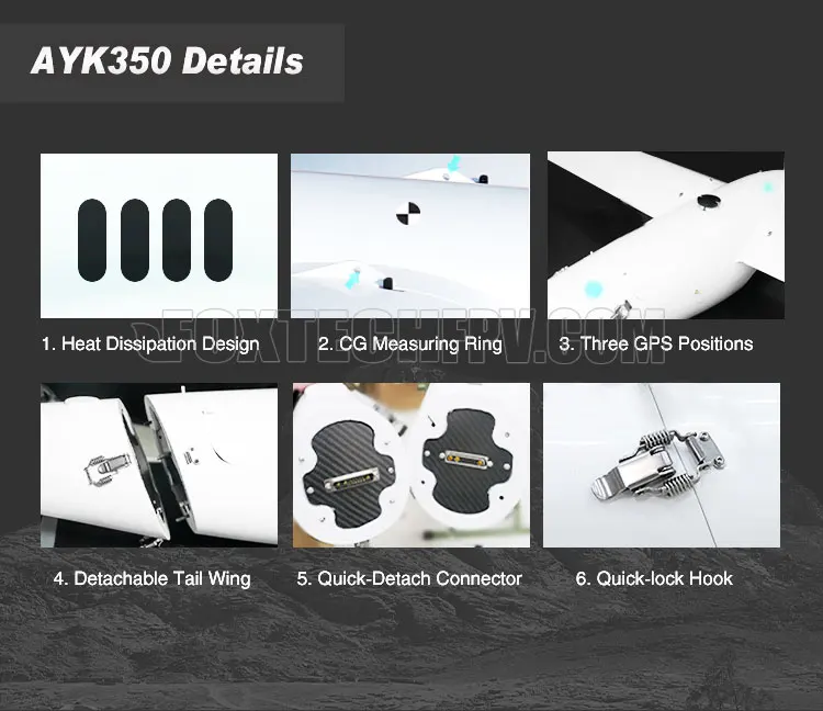 Foxtech Ayk-350 Fixed Wing Surveillance Drone Long Range Night Vision ...