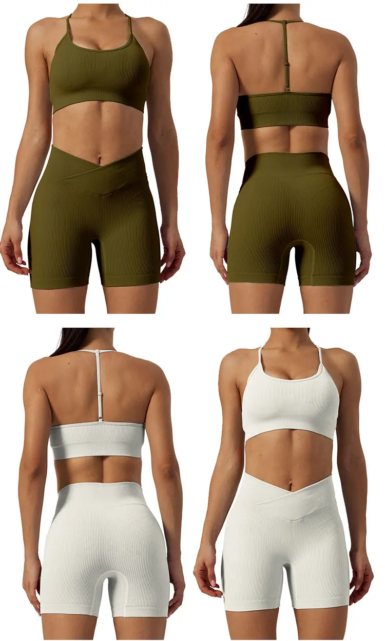 Custom Active Wear 2 Piece Set Women Spring Summer 2023 Yoga Sports Gym Wear Workout Seamless ...