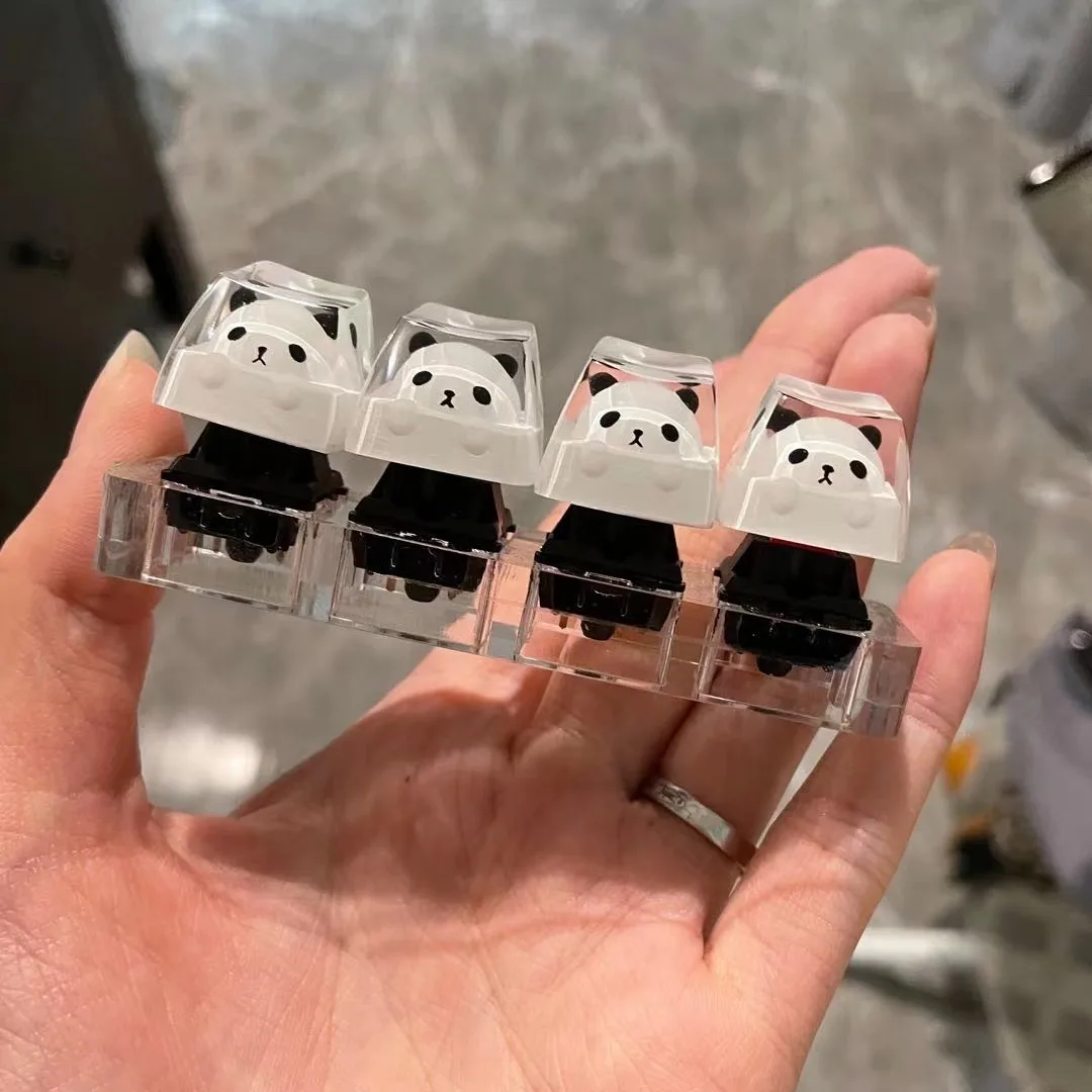 Cute Panda Theme Design High Quality Handmade Resin Artisan Keycap ...