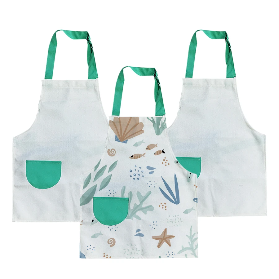 Diy Sublimation Printable Blank Linen Apron For Kids Kitchen Cooking ...
