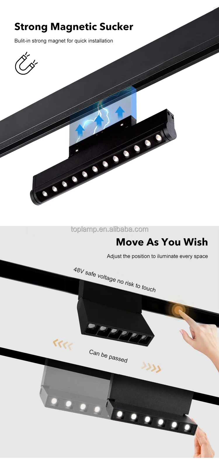 Modern Recessed Magnetic Track Lights Design Led Lamp Rail Ceiling ...