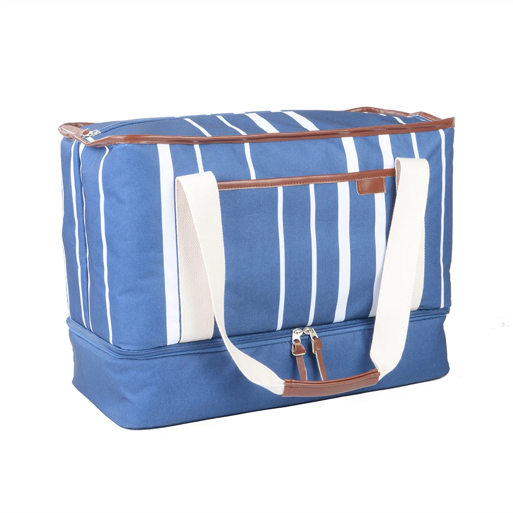 Two Compartment Collapsible Tote Bag Soft Cooler Thermal Insulated ...