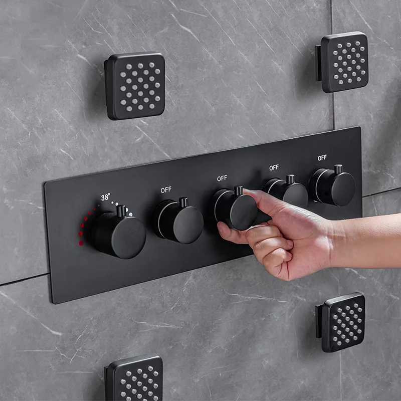 Modern Single Handle 1020 Conceal Faucet Rain Shower Set With Floor ...