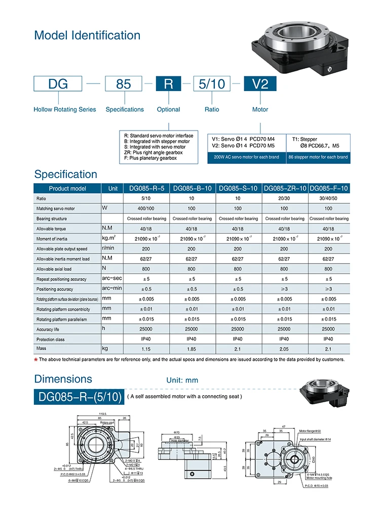 Hollow Rotary Platform DG Series - Precision and Efficiency